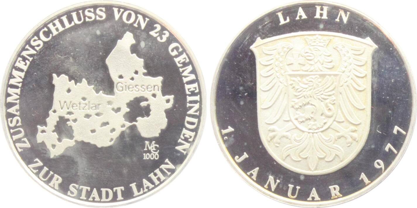Stadt Lahn Medaille 1977 Wetzlar - Gießen - Zusammenschluss von 23 ...