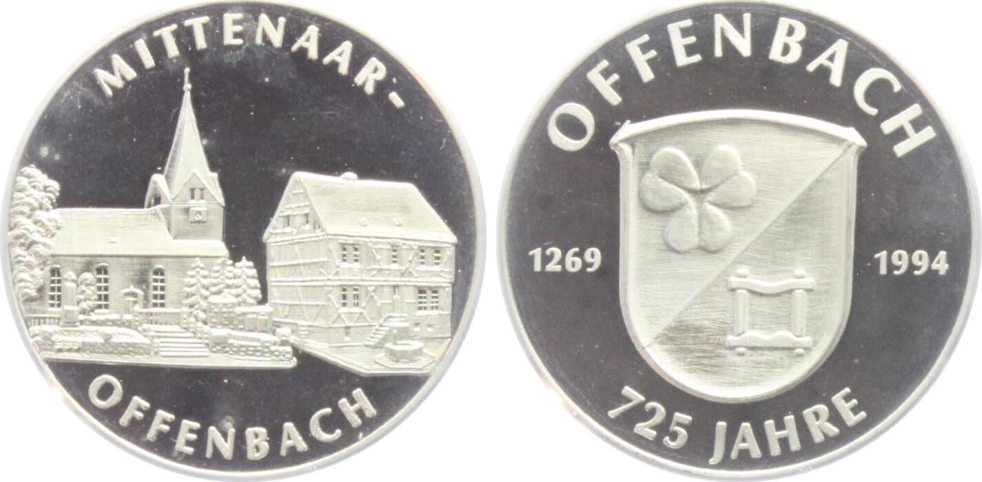 Mittenaar - Offenbach / Dillkreis Medaille 1994 725 Jahre Mittenaar ...
