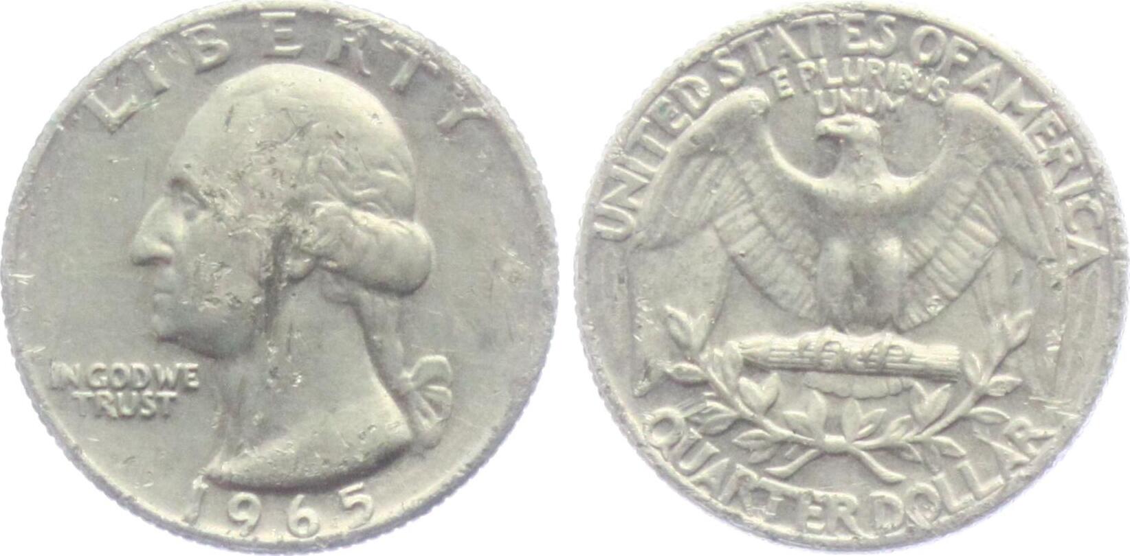 USA 1/4 Doller - Quarter 1965 Quarter - Washington (1932 - 1998) ss ...