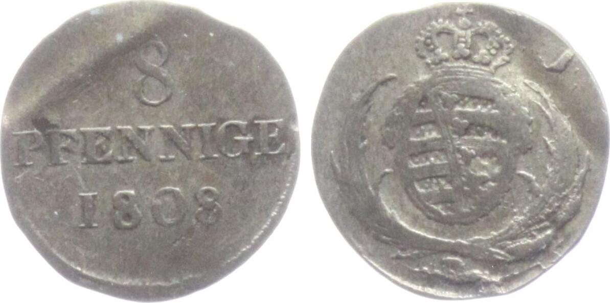 Sachsen - Albert. Linie 8 Pfennig 1808 Friedrich August I. - Der ...