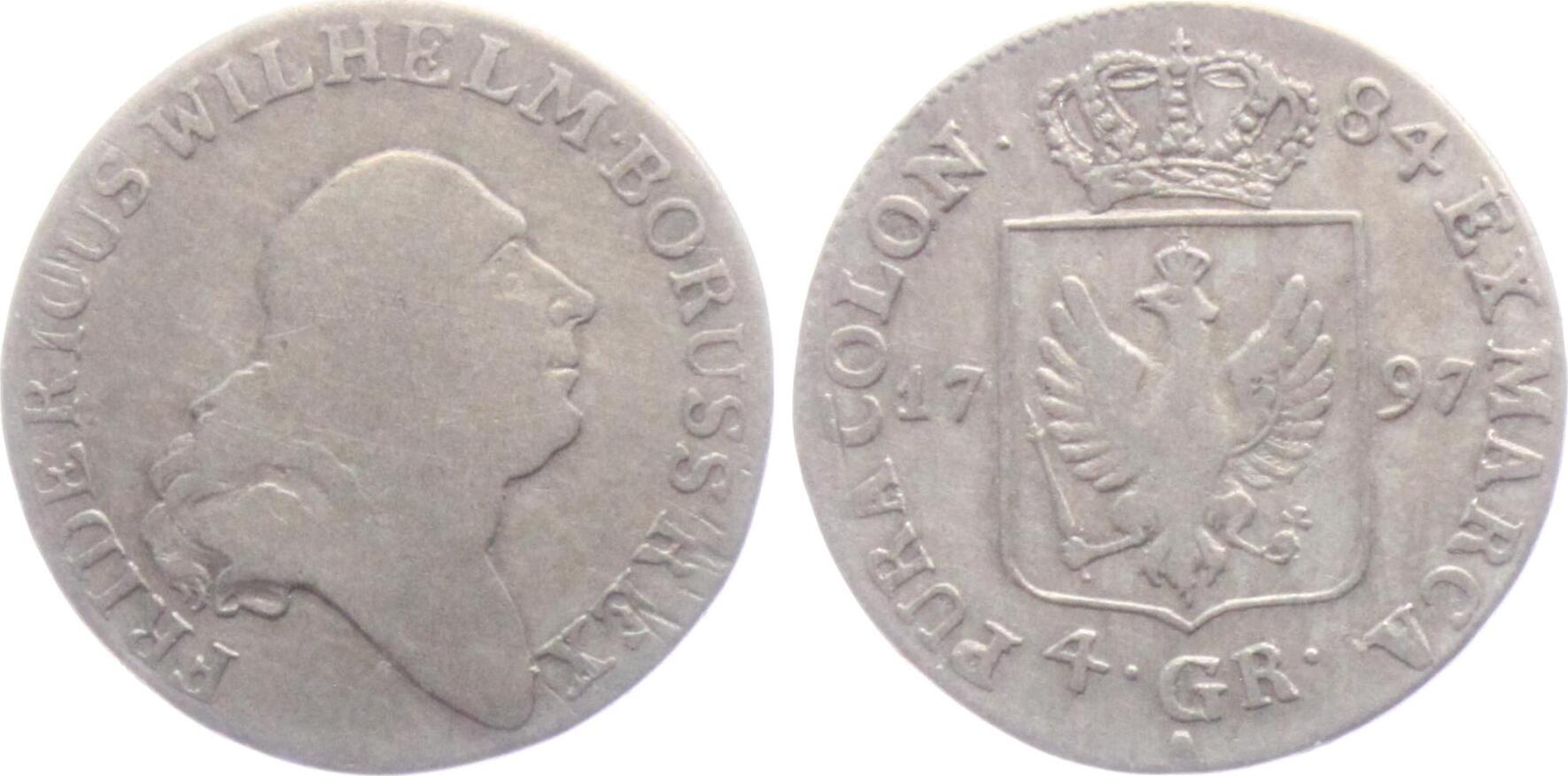 Preussen 4 Groschen 1797 A Friedrich Wilhelm II. (1786 - 1797) s-ss ...
