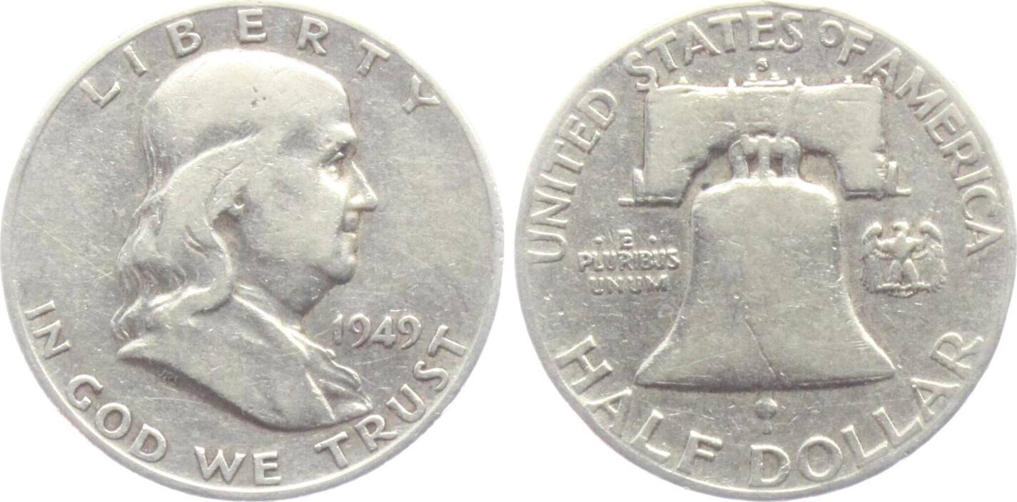 USA 1949 S Franklin - 1/2 Dollar ss | MA-Shops