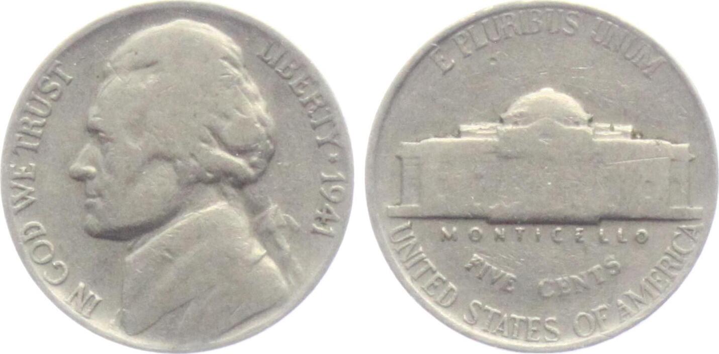 USA 5 Cent - Nickel 1941 5 Cents - Jefferson ss | MA-Shops