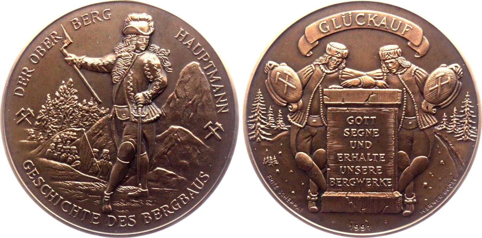 Deutschland Medaille 1985 Geschichte des Bergbaus - Der Ober Berg ...