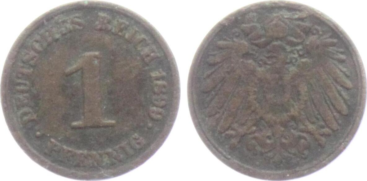 Kaiserreich 1899 J 1 Pfennig - großer Adler s-ss | MA-Shops