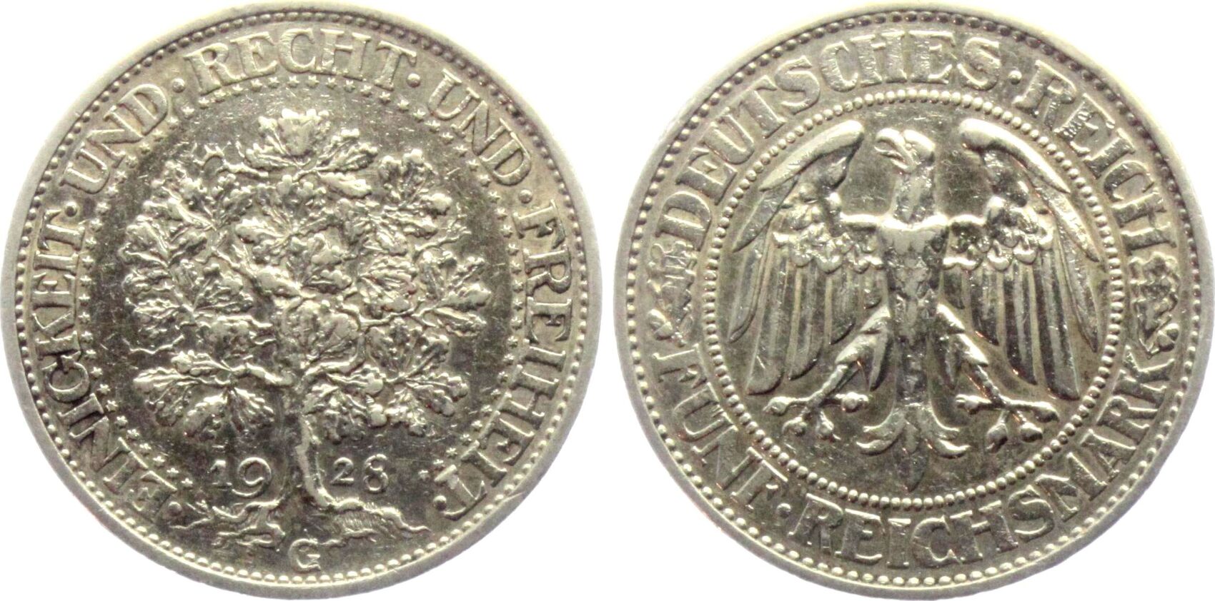 Deutsches Reich - Weimarer Republik 5 Mark 1928 G Eichbaum ss/vz | MA-Shops