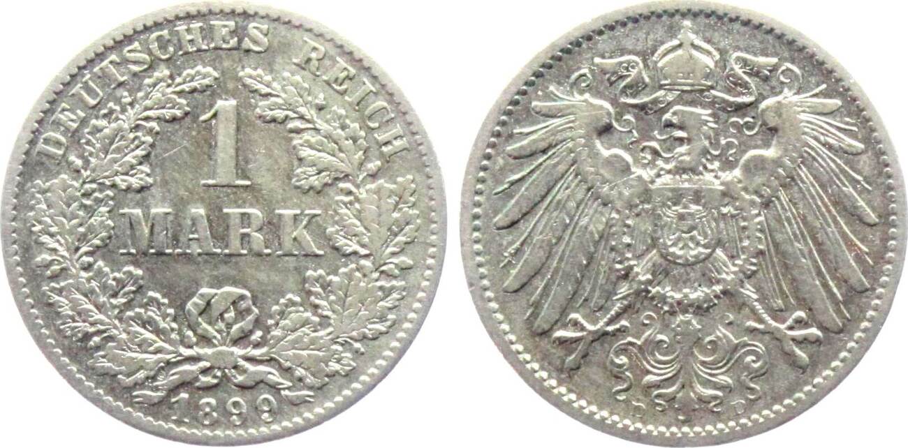 Deutschland - Kaiserreich 1 Mark 1899 D 1 Silbermark - großer Adler ss ...