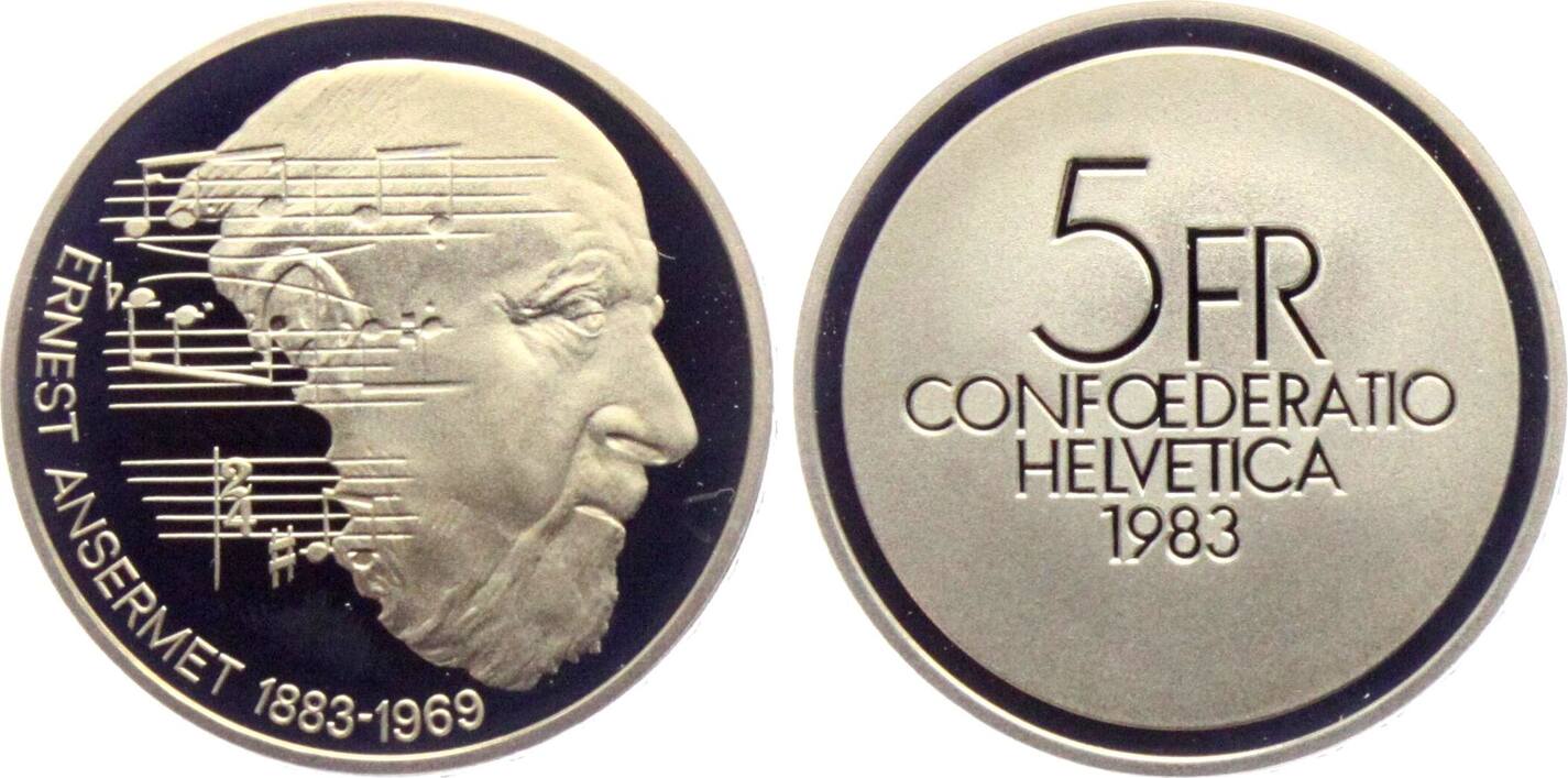 Schweiz 5 Franken 1983 Ernest Ansermet PP in Kapsel | MA-Shops