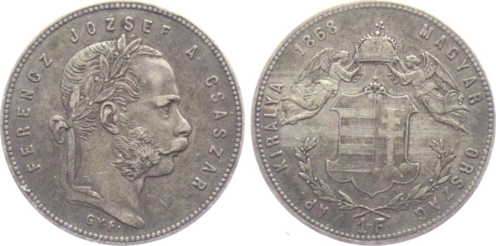 Österreich - Ungarn 1 Forint / Gulden 1868 GYF Kaiser Franz Joseph I. (1848 - 1916) vz | MA-Shops