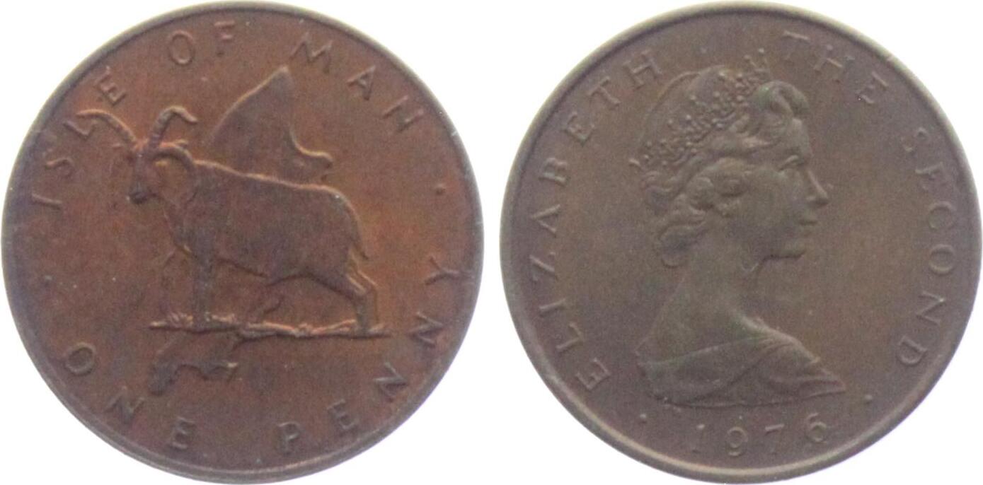 Isle of Man 1 Penny 1976 Manx Bergschaf - Schaf - Tiere unc | MA-Shops