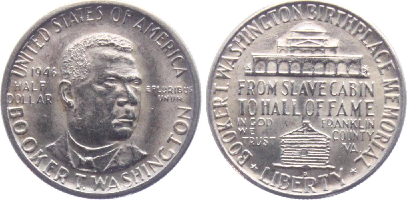 USA 1/2 Dollar 1946 D - Denver Booker T. Wahington unc. | MA-Shops