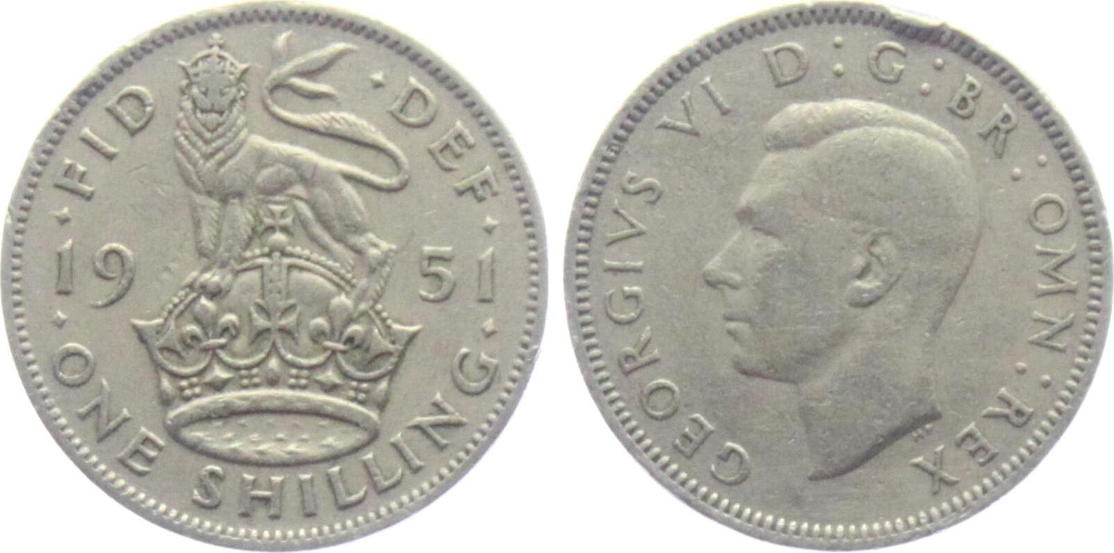 Großbritannien 1 Shilling 1951 George VI. (1936-1952) ss | MA-Shops