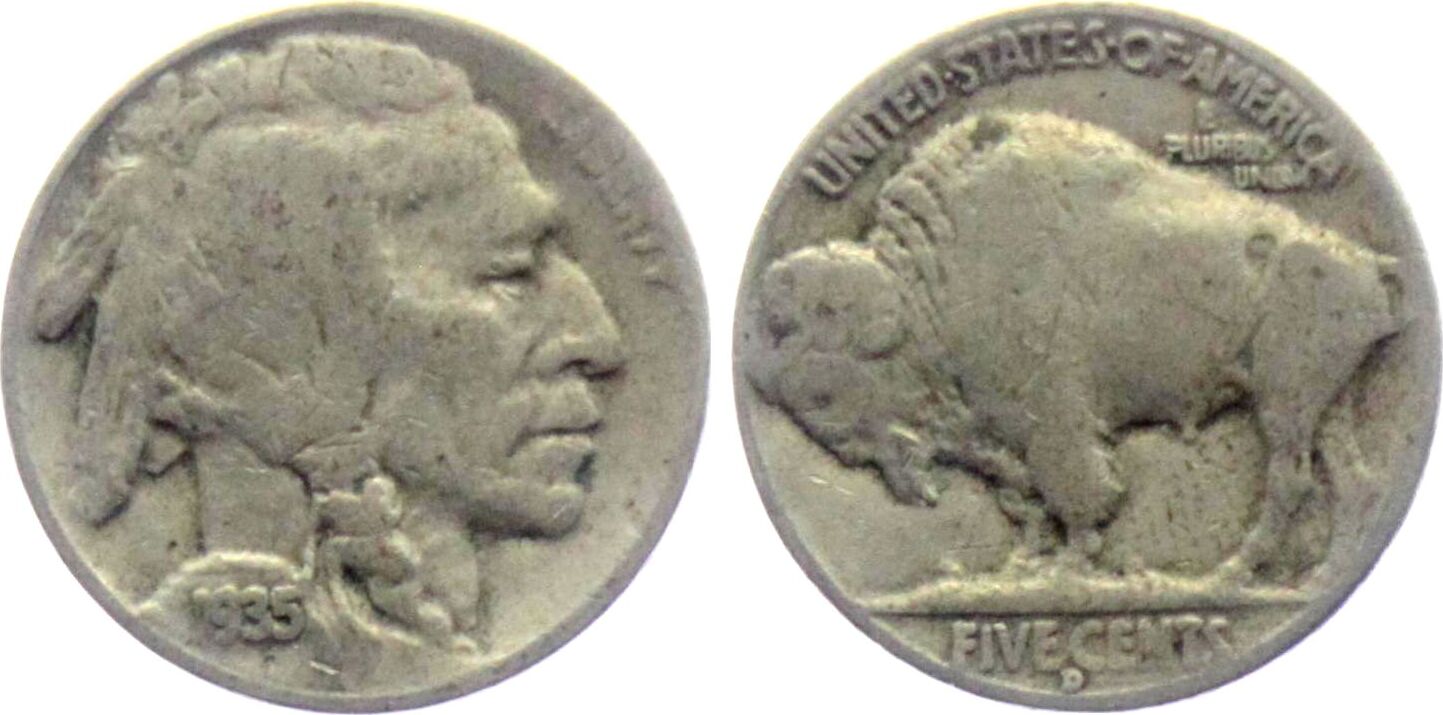USA 5 Cents 1935 D Buffalo - Indian Head ss | MA-Shops