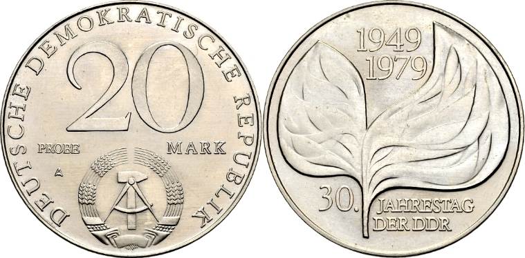 20 Mark 1979 30 Jahre DDR - Blattprobe st | MA-Shops