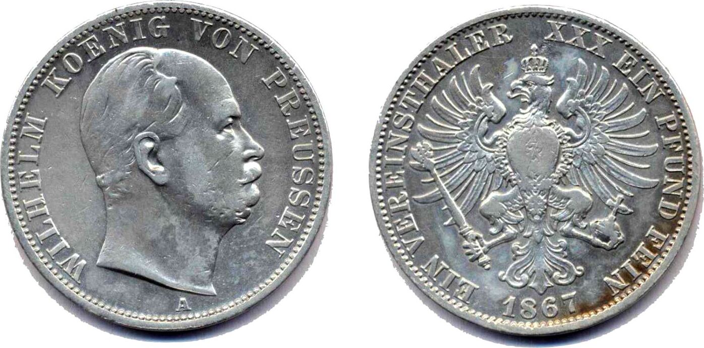 Brandenburg - Preussen Taler 1867 A Wilhelm (1861-1888) ss | MA-Shops
