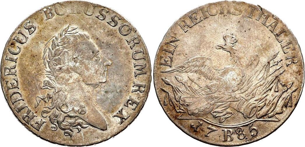 Brandenburg - Preussen Reichstaler 1785 B - Breslau Friedrich II. - Der ...