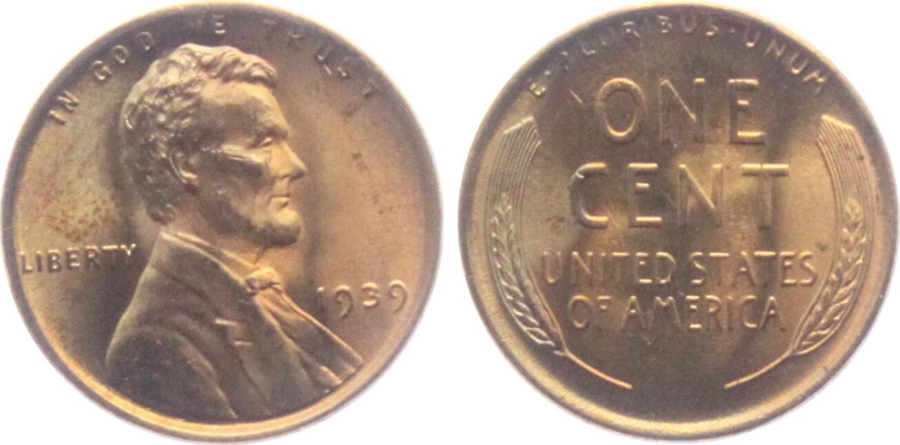 USA 1939 1 Cent - Lincoln Wheat ss-vz | MA-Shops