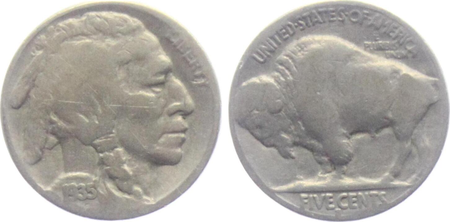 USA 5 Cents 1935 S Buffalo - Indian Head ss | MA-Shops