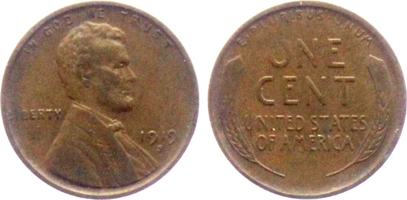USA 1919 S 1 Cent - Lincoln Wheat ss | MA-Shops