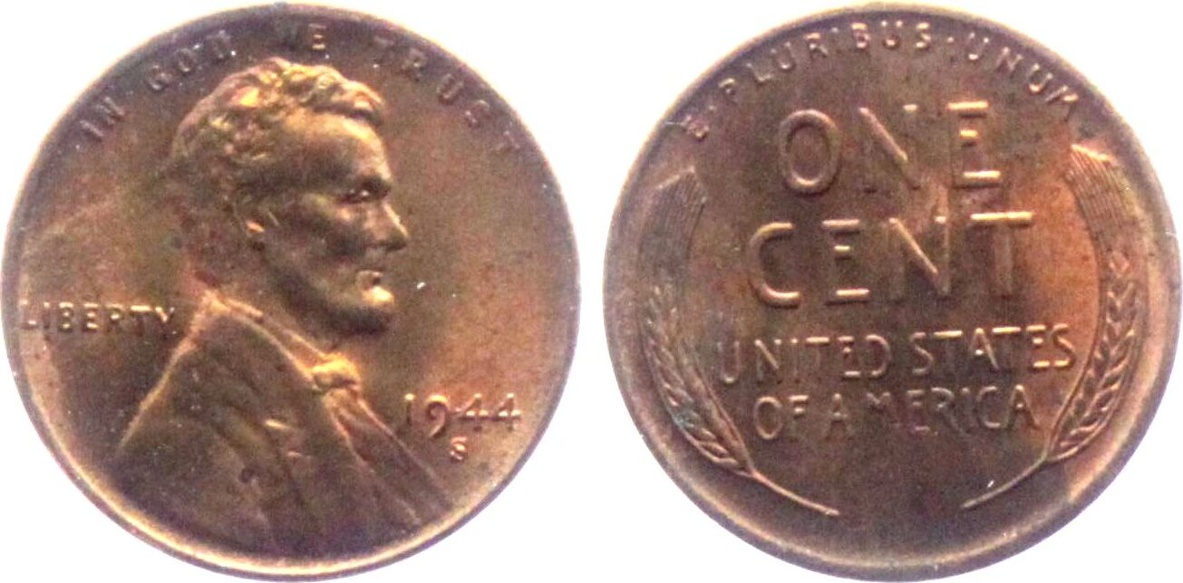 USA 1944 S 1 Cent - Lincoln Wheat f.vz fleckig | MA-Shops