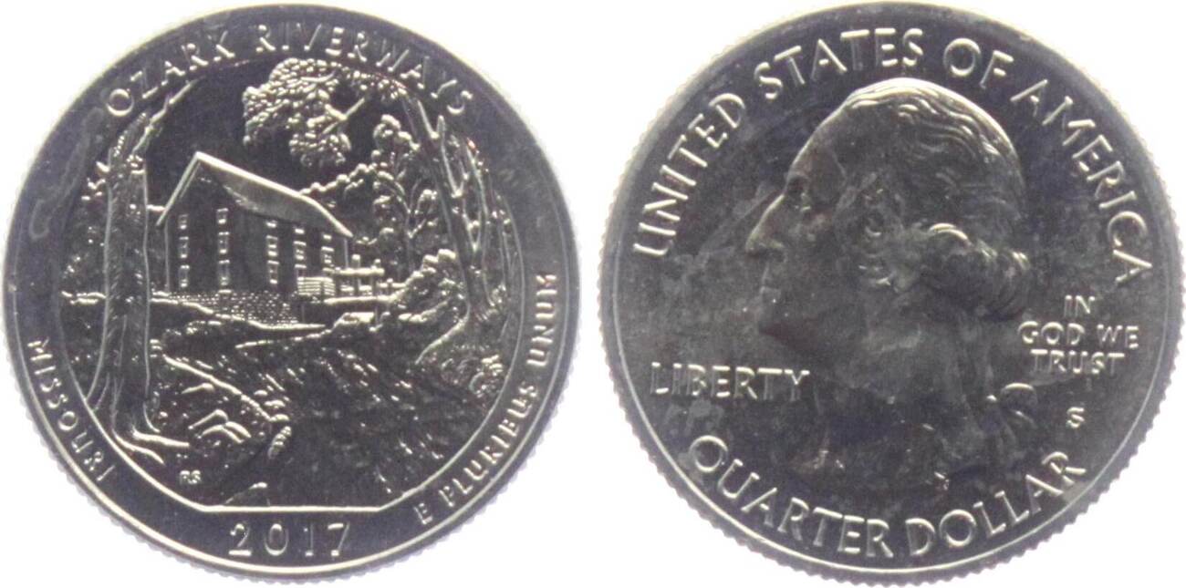 USA 1/4 Dollar - Quarter 2017 S National Parks - Missouri - Ozark ...