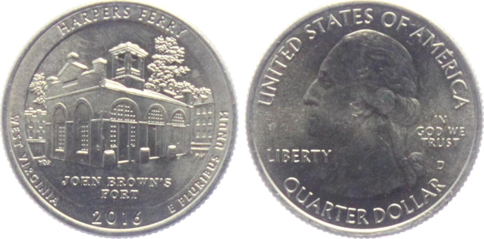 USA 1/4 Dollar - Quarter 2016 D National Parks Quarter - West-Virginia ...