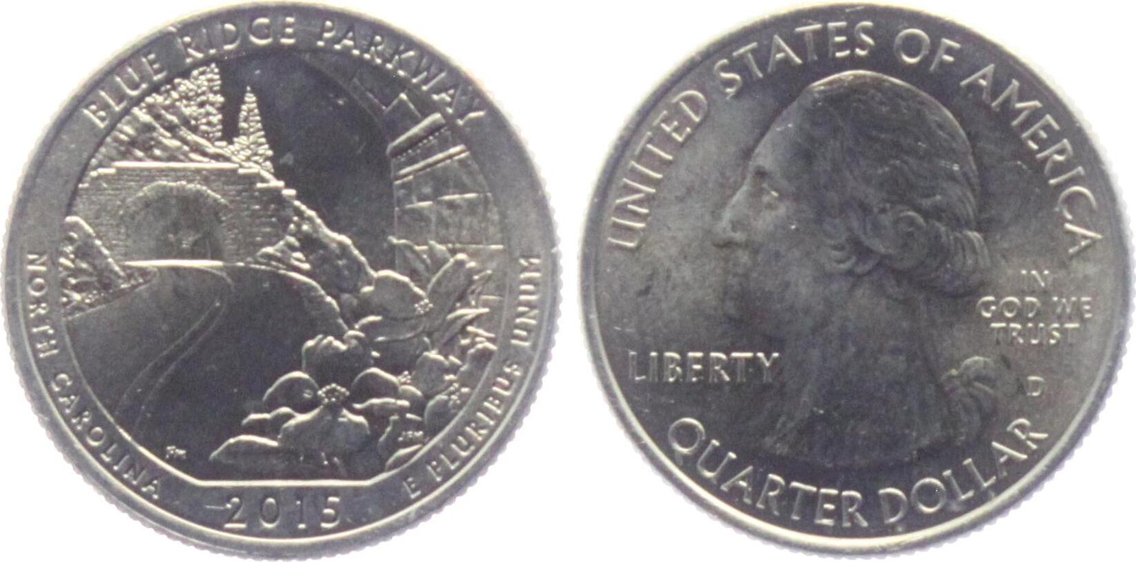 USA 1/4 Dollar - Quarter 2015 D National Parks Quarter - North-Carolina ...