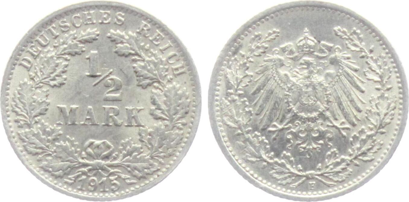 Kaiserreich 1915 F 1/2 Mark vz-st | MA-Shops