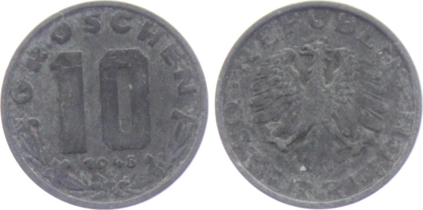 10 Groschen 1948 2. Republik Österreich (ab 1945) ss-vz | MA-Shops