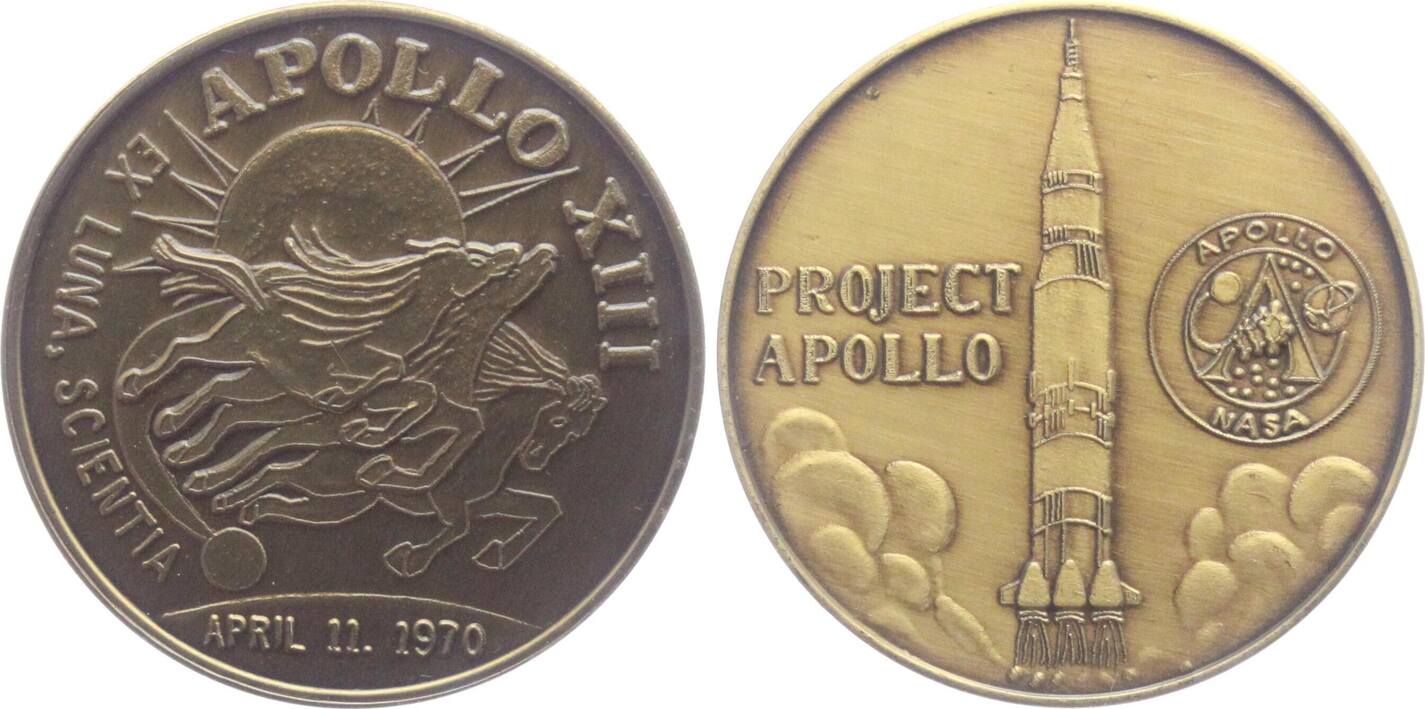 USA Medaille Apollo 13 - 4.11.1970 - Raumfahrt - Lovell, Swigert, Haise ...