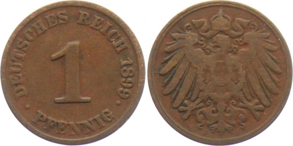 Kaiserreich 1899 J 1 Pfennig - großer Adler ss | MA-Shops