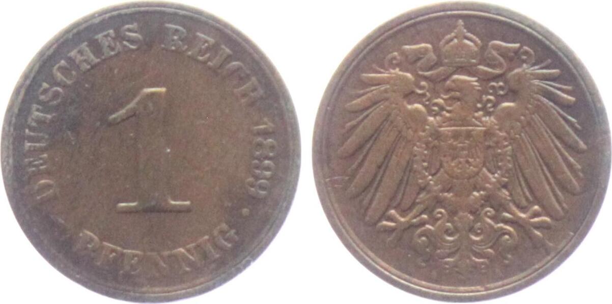 Kaiserreich 1899 A 1 Pfennig - großer Adler ss+ | MA-Shops