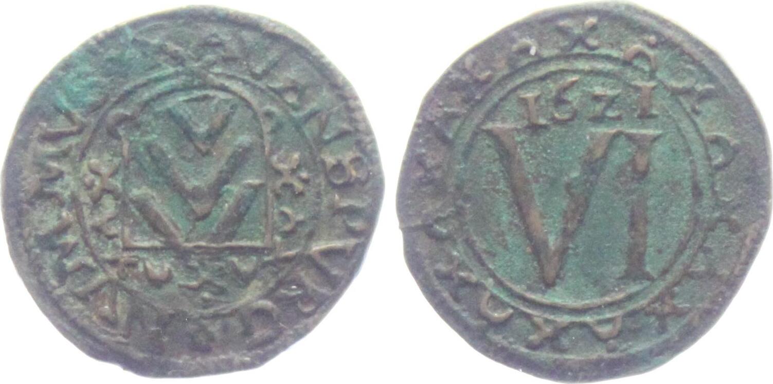 Ravensberg - Brandenburg-Preussen 6 Kupferpfennig 1621 Georg Wilhelm ...