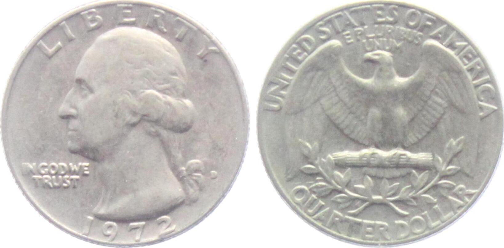 USA 1/4 Dollar - Quarter 1972 D Quarter - Washington ss | MA-Shops