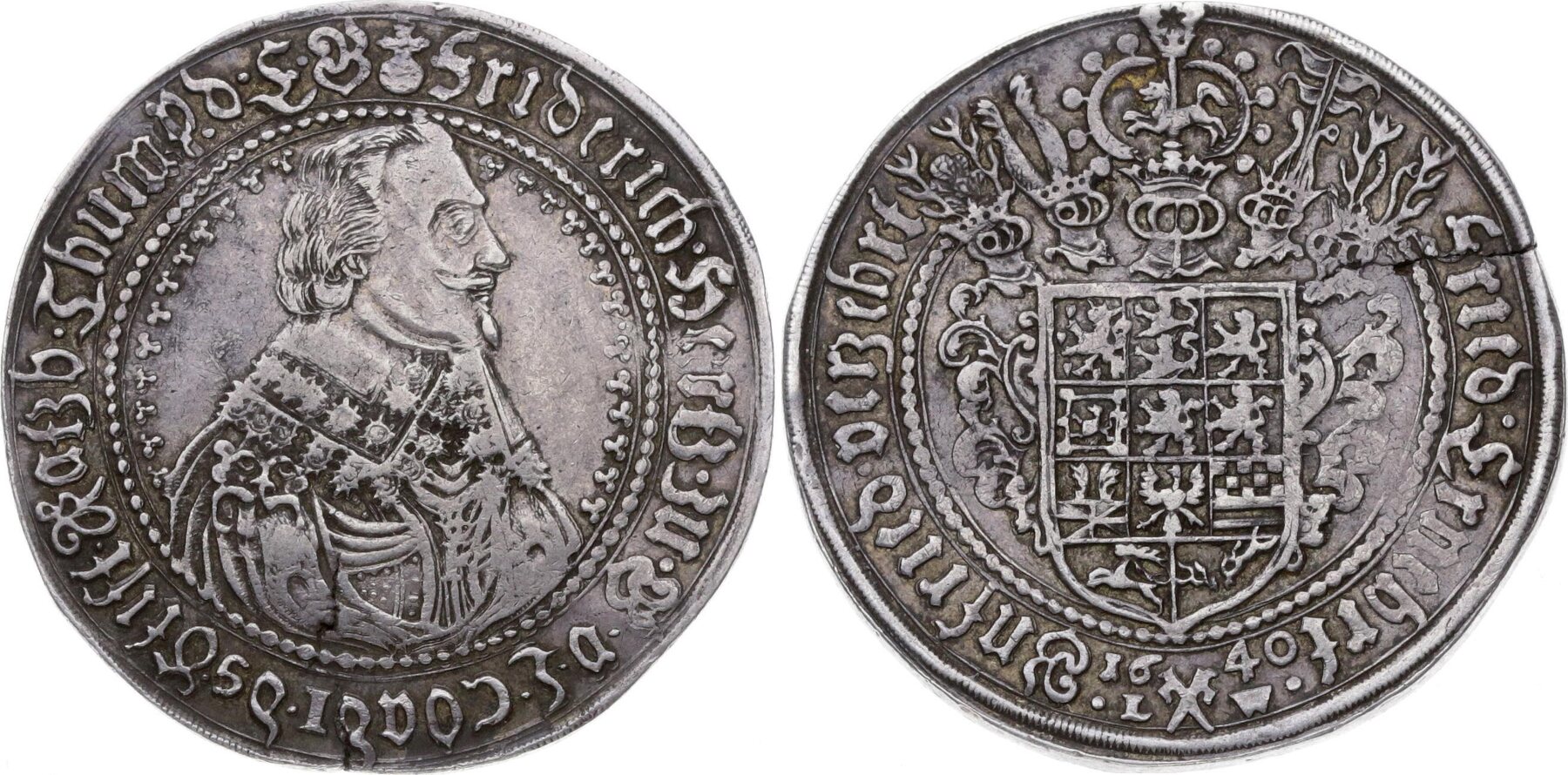 Braunschweig-Lüneburg-Celle Taler 1640 Friedrich von Celle 1636-1648. Hübsche Patina. Kl ...