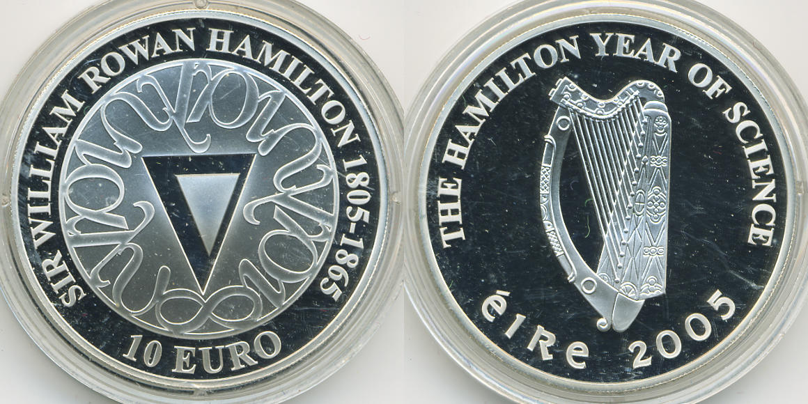 Irland - Ireland 10 Euro 2005 Sir Wiliam Rowan Hamilton 1805-1865 ex ...