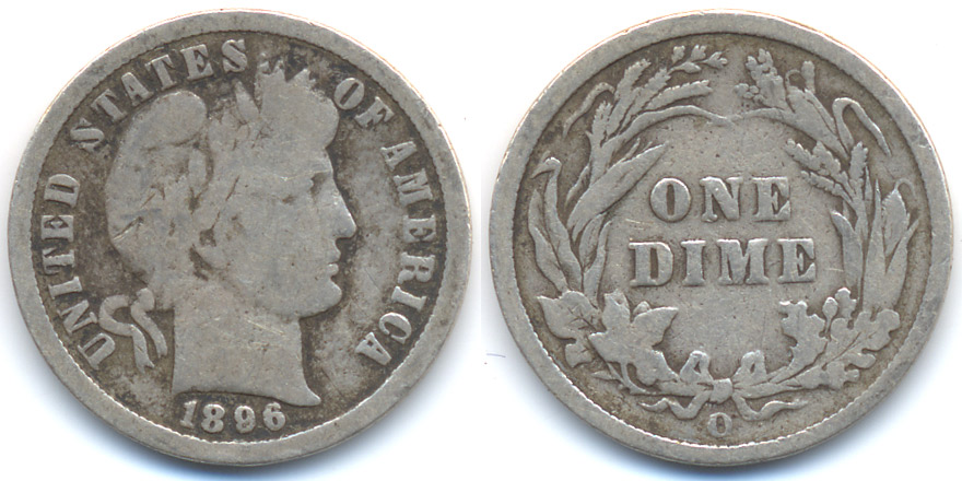 USA 1 Dime 1896 O Barber Dime gutes schön | MA-Shops