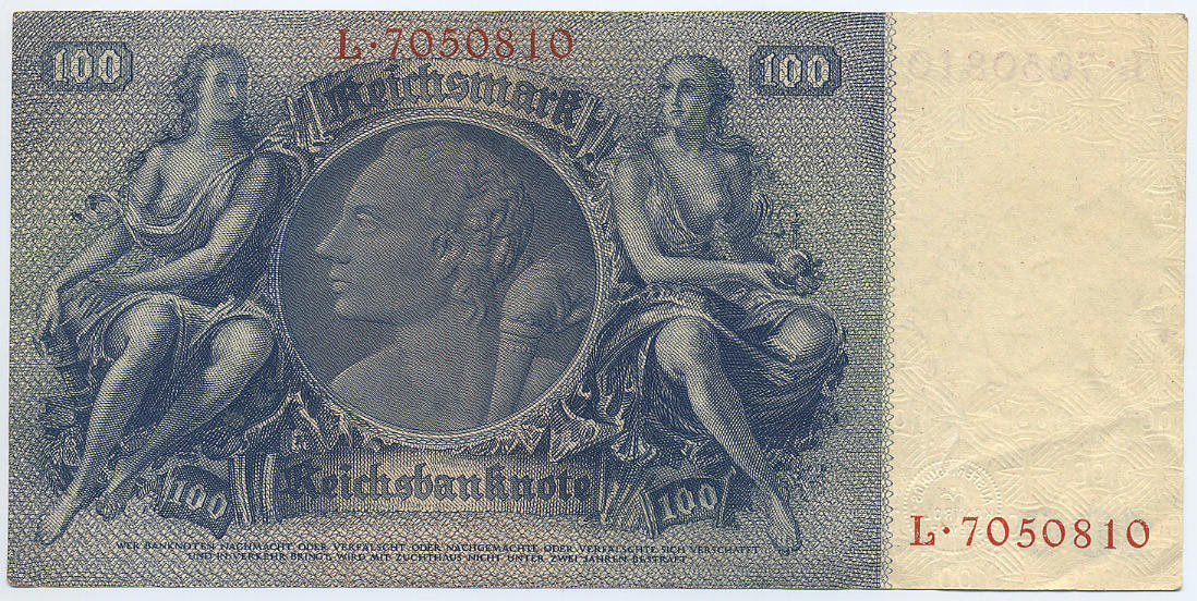 Deutsches Reich Reichsbank 1924-1945 100 Reichsmark 1935 Rosenberg Nr. 176b – Zwischenform Udr ...