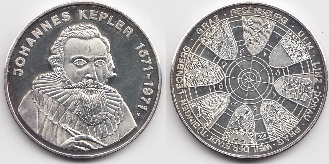 Personenmedaillen – Johannes Kepler Silbermedaille 1971 Johannes Kepler ...