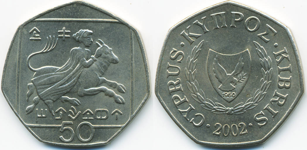 Zypern - Cyprus 50 Cents 2002 Republik 1960-2001 fast prägefrisch | MA ...
