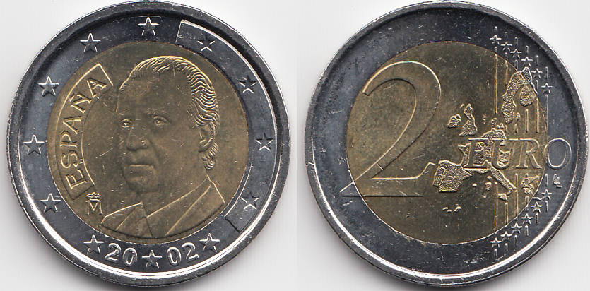 Spanien - Spain 2 Euro 2002 Kursmünze vorzüglich/prägefrisch | MA-Shops