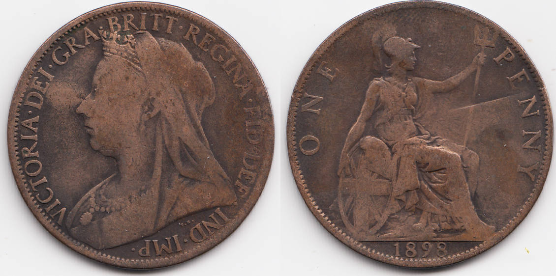 Großbritannien - Great Britain 1 Penny 1898 Victoria 1837-1901 schön ...