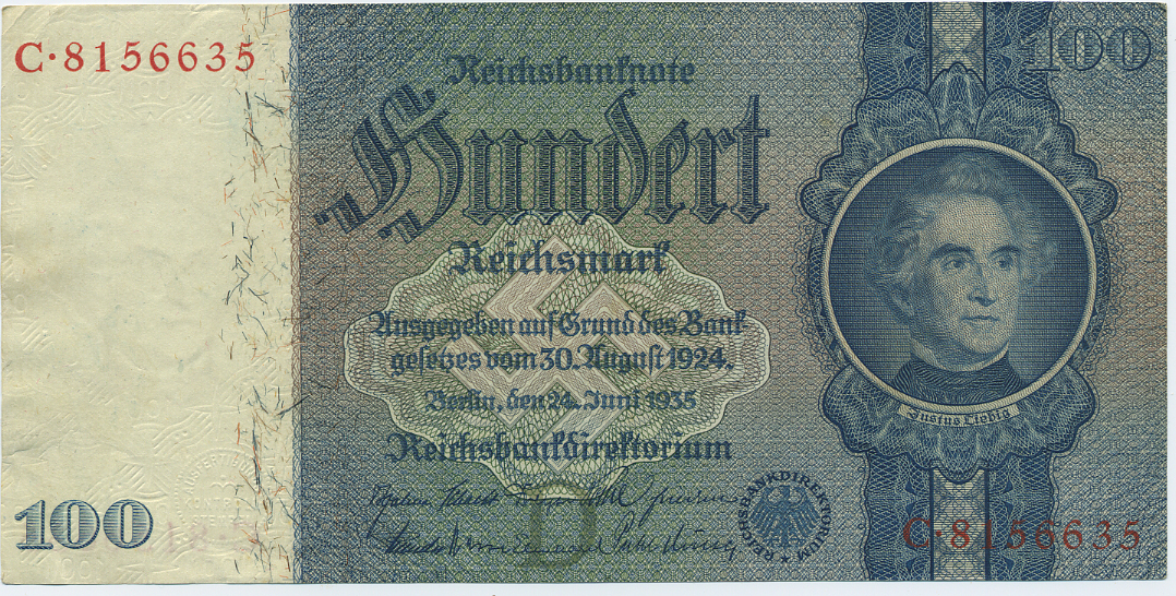 Deutsches Reich Reichsbank 1924-1945 100 Reichsmark 1935 Rosenberg Nr. 176a – Friedensdruck Udr ...