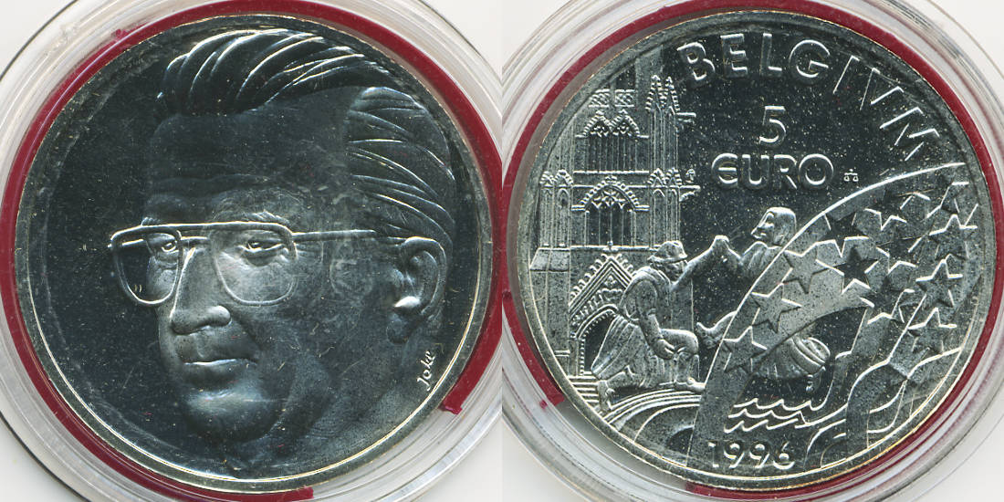 Belgien - Belgium 5 Euro 1996 Albert II. 1993-2013 prägefrisch | MA-Shops