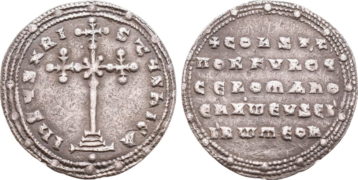 Konstantinos VII (913-959) Miliaresion 867-886 n. Chr. Constantinopolis, leicht getönt, ss | MA ...