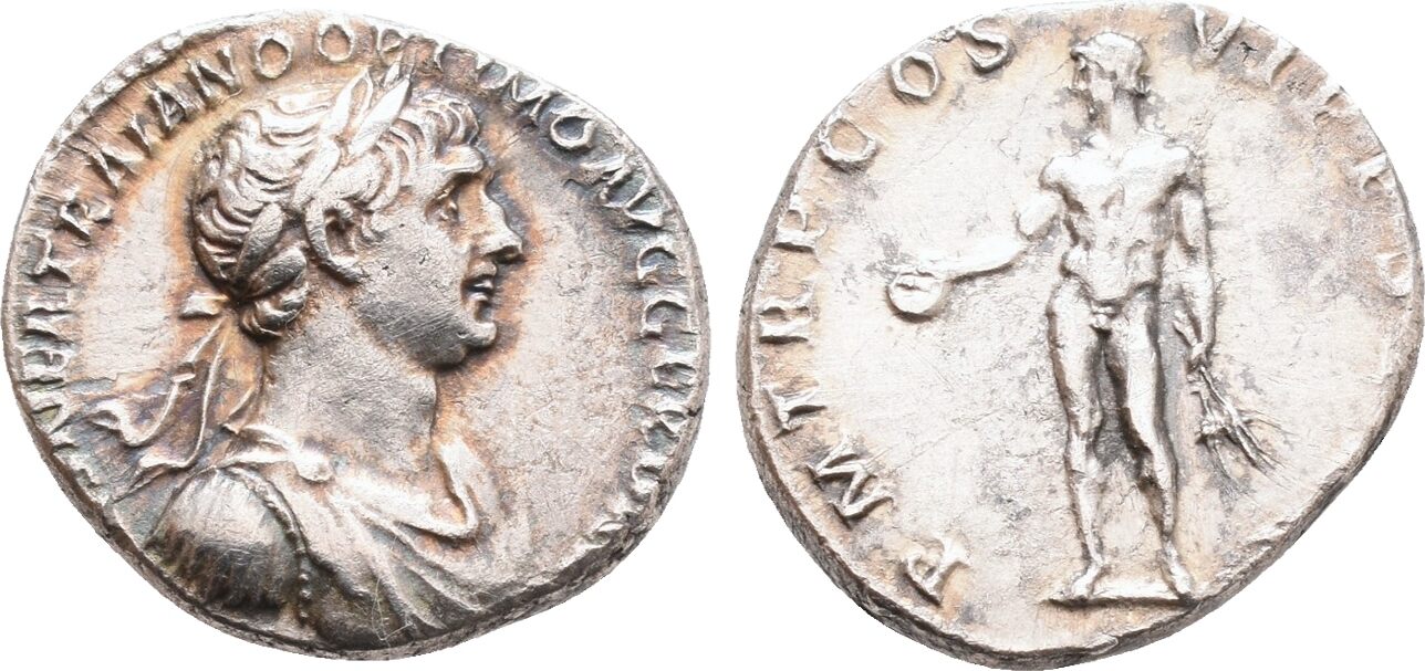 Trajan (98-117) Denar Winter 114-Anfang 116 n. Roma, Bonus Eventus ...