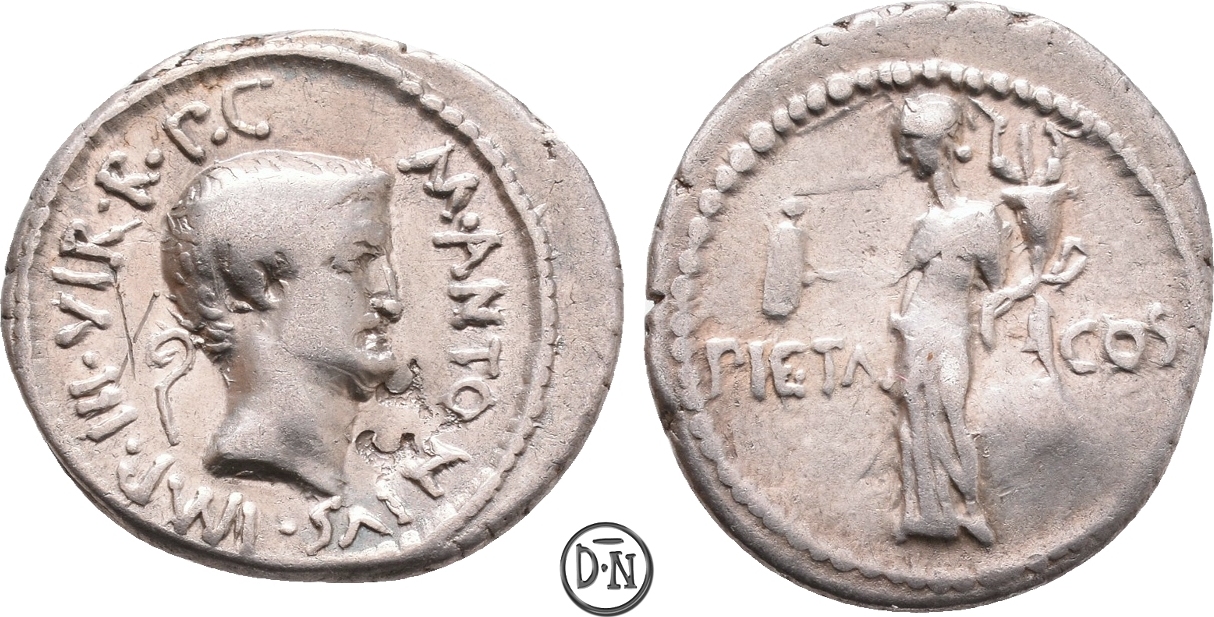 Marcus Antonius (Triumvir) Denar Anfang 41 v. Chr. Heeresmünzstätte in ...