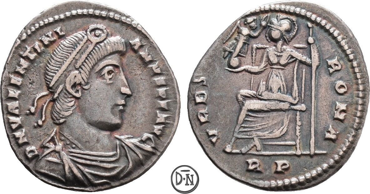 Valentinianus I (364-375) Siliqua 364-367 n. Chr. Roma, Stadtgöttin auf ...