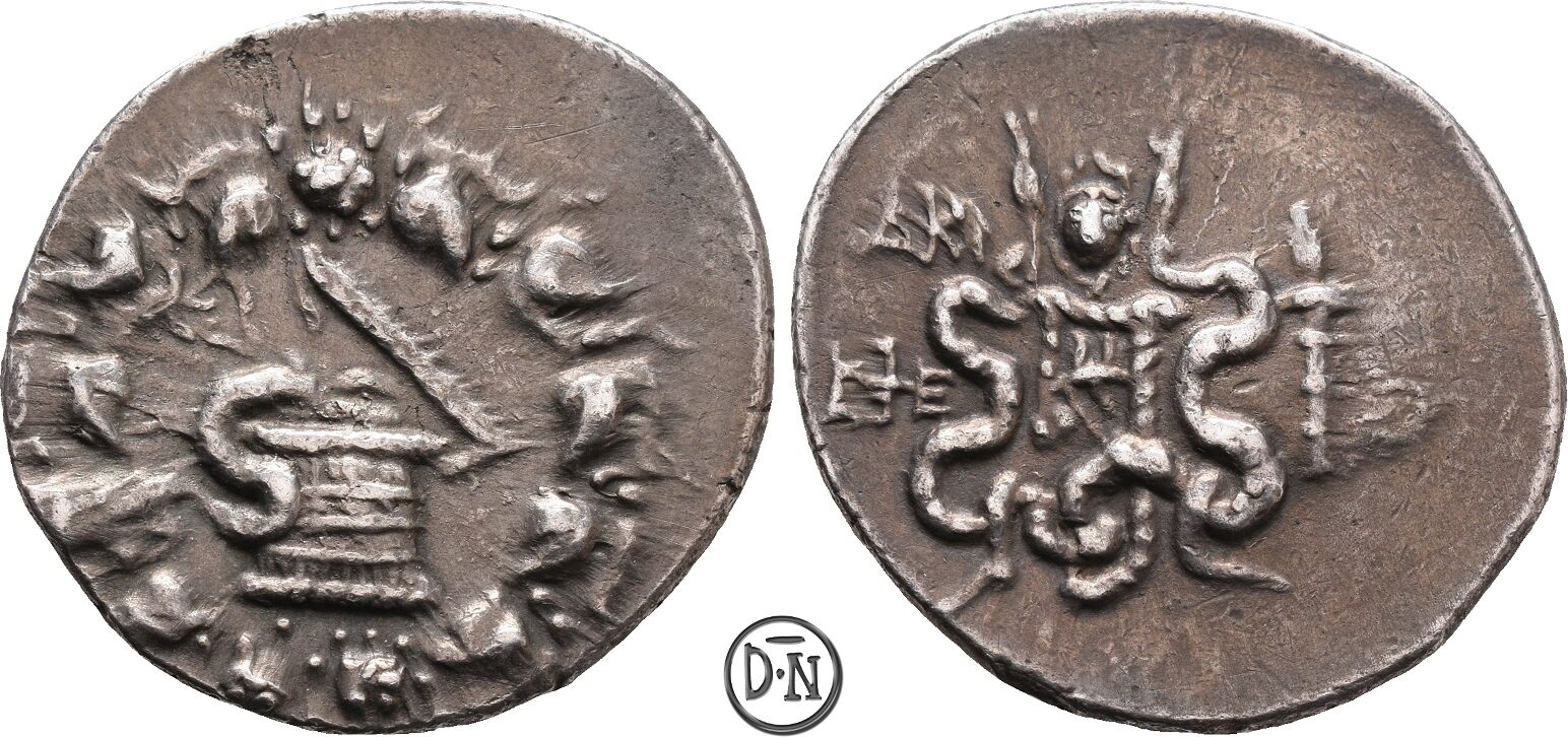 Ephesos (Ionia) Cistophor Jahr 24 =111-110 v. Chr. Cista Mystica ...