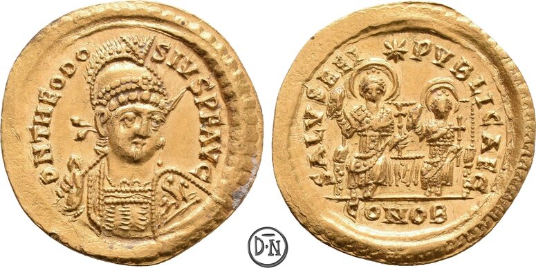 Theodosius II (402-450) Solidus 425-429 n. Chr. Constantinopolis, Büste ...
